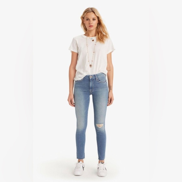MOTHER | Jeans | Mother Denim The Looker Ankle Fray In Love Gun | Poshmark